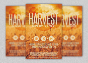 Harvest Sunday Service Flyer Template | Inspiks Market