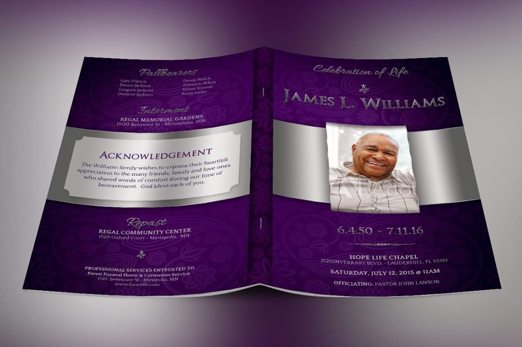 Lavender Dignity Funeral Program Template » Inspiks Market