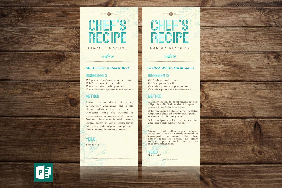 Vintage Menu Bookmarker Publisher Template | Inspiks Market