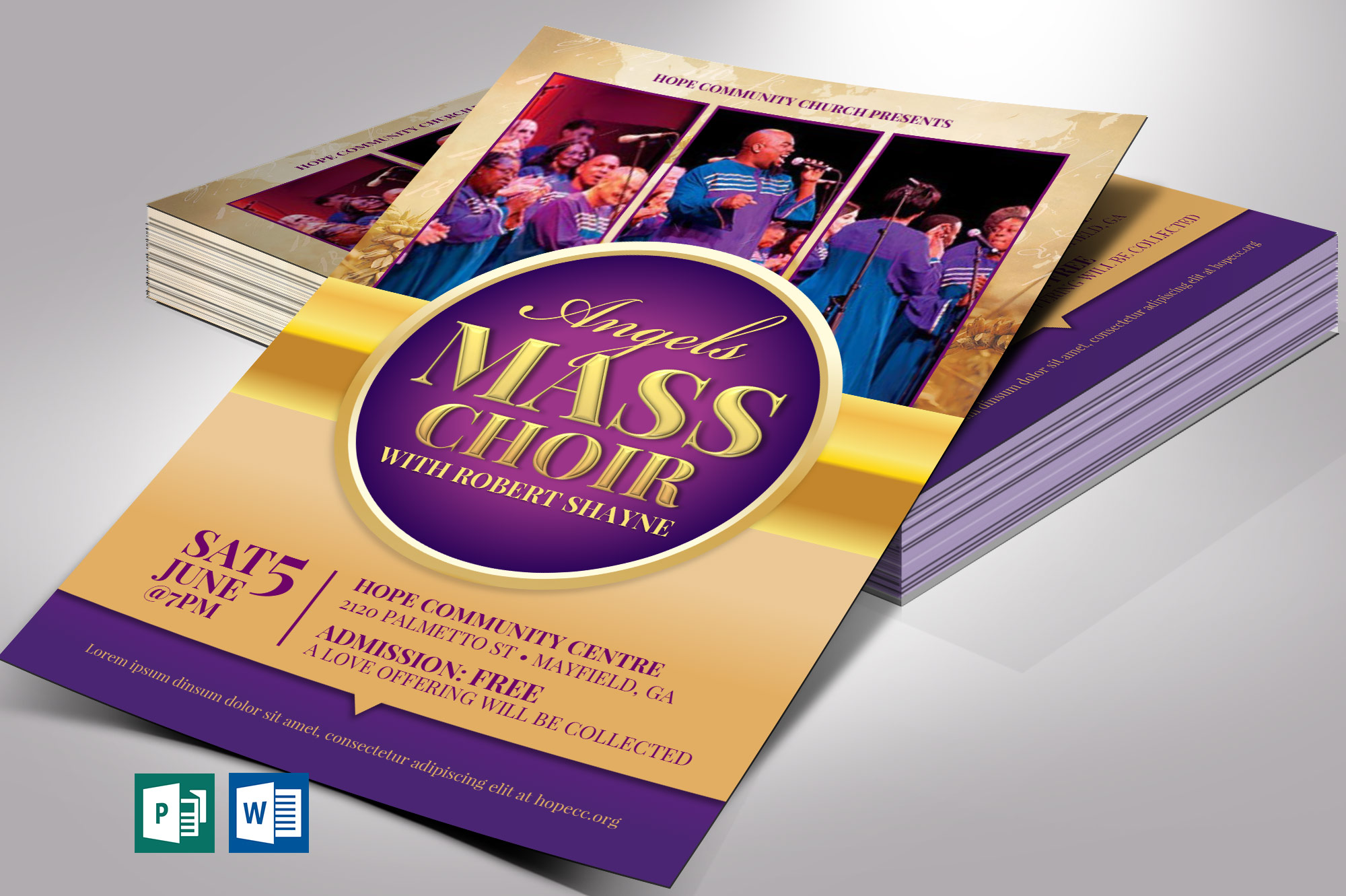 Mass Choir Concert Flyer Word Publisher Template » Inspiks Market