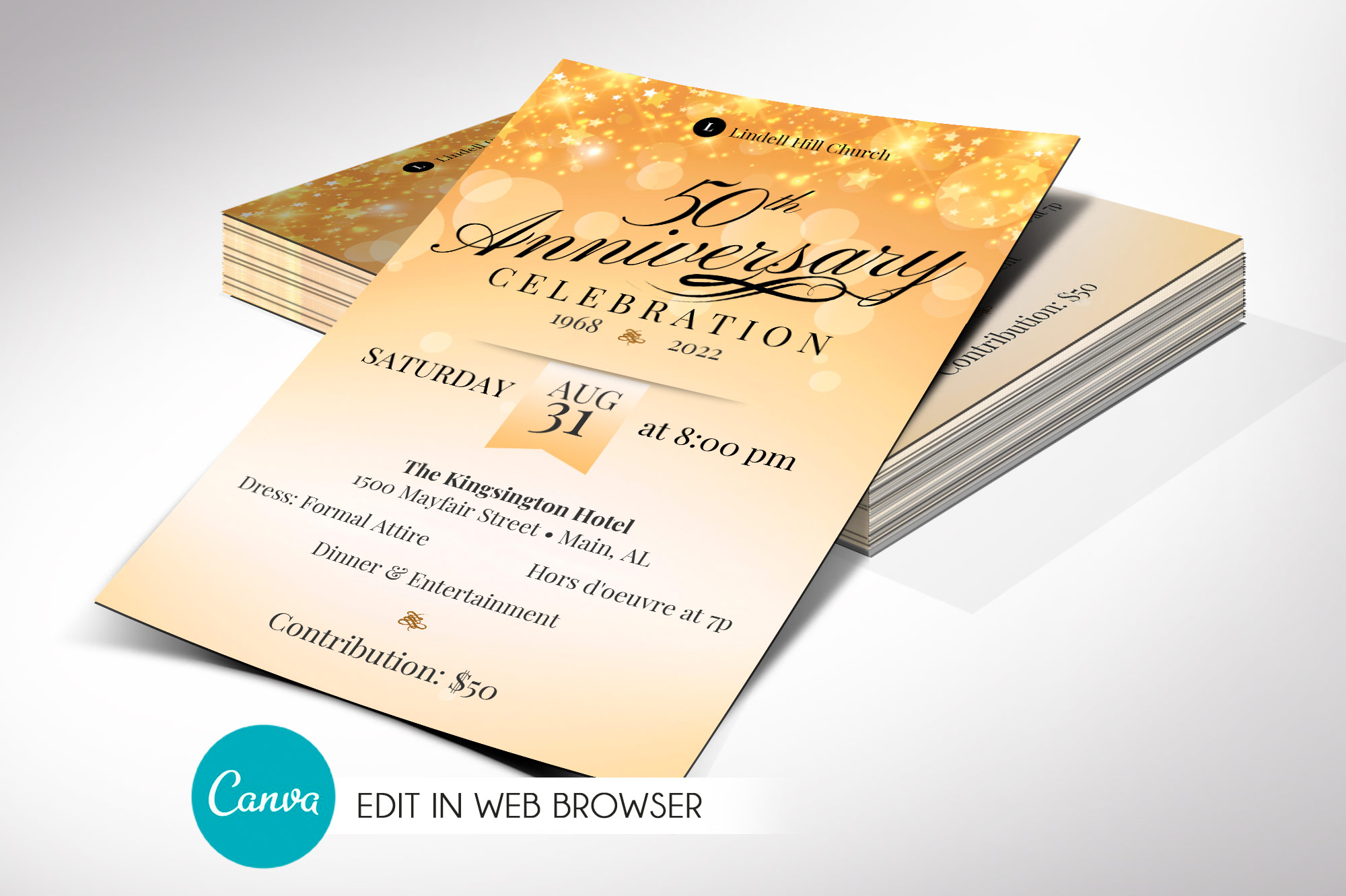 Church Anniversary Invitation Canva Inspiks Market