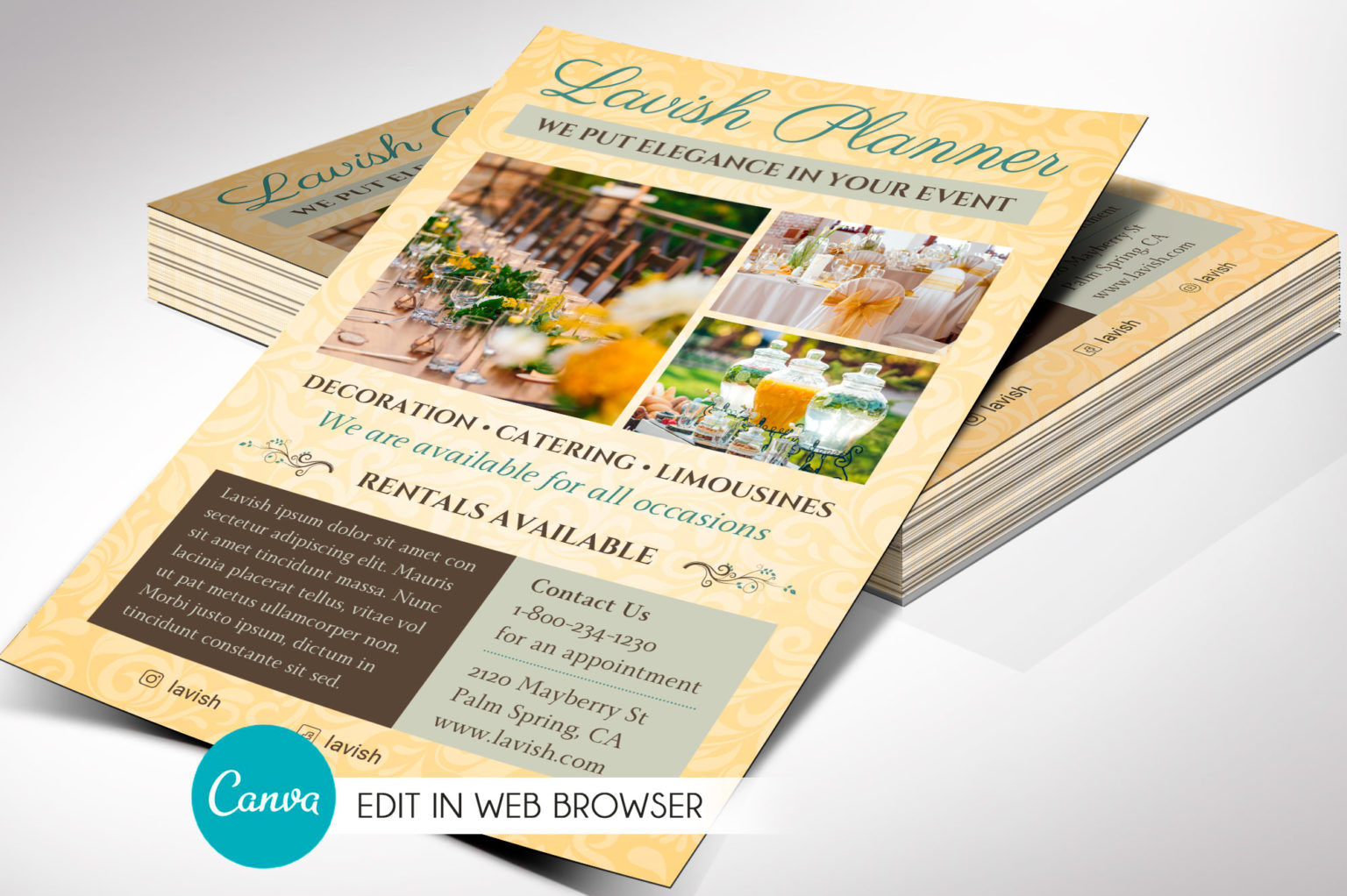 Event Planner Flyer Canva Template » Inspiks Market