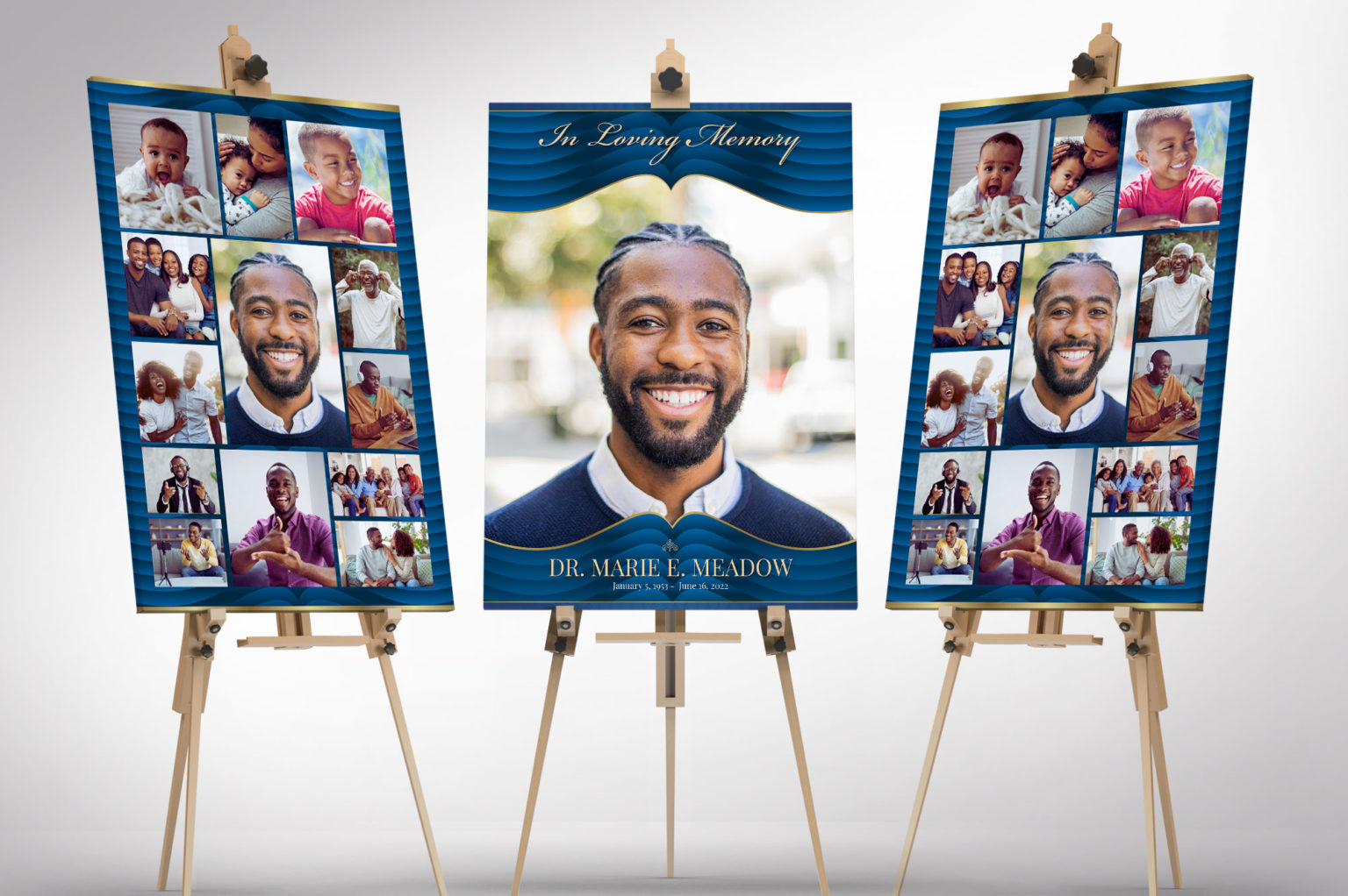 Funeral Photo Collage Poster Template Set » Inspiks Market