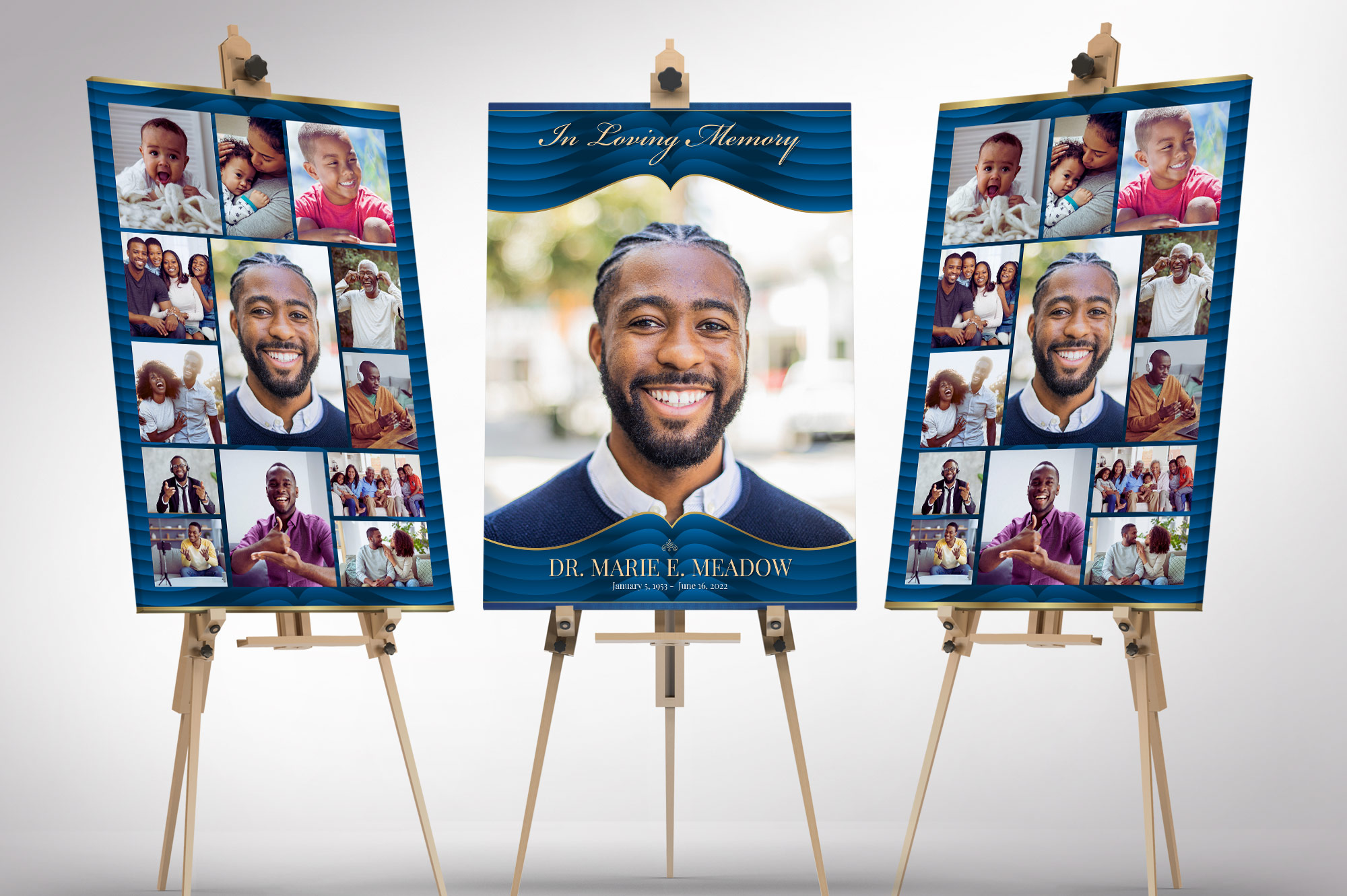 Funeral Photo Collage Poster Template Set » Inspiks Market