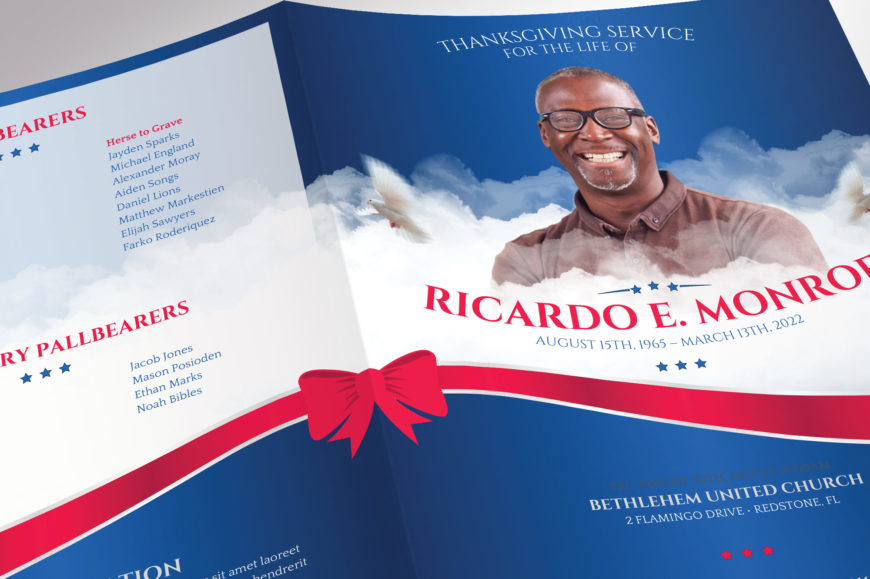 Military Ribbon Tabloid Funeral Program Template » Inspiks Market