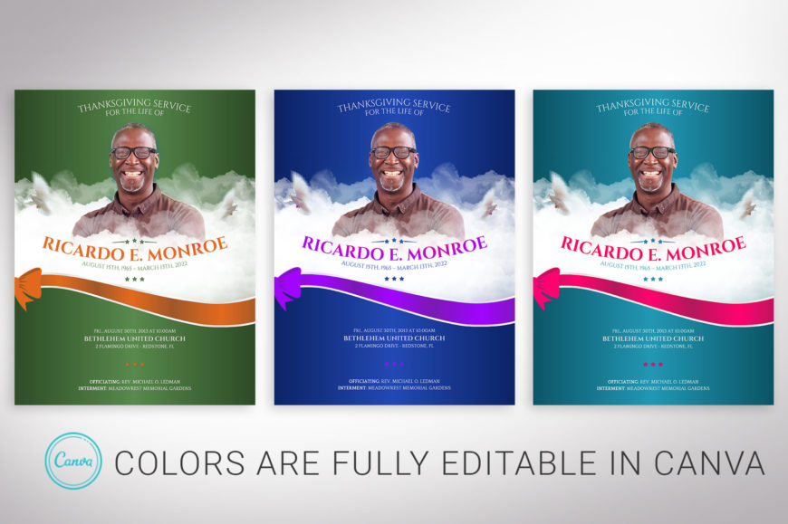 Military Ribbon Tabloid Funeral Program Template » Inspiks Market