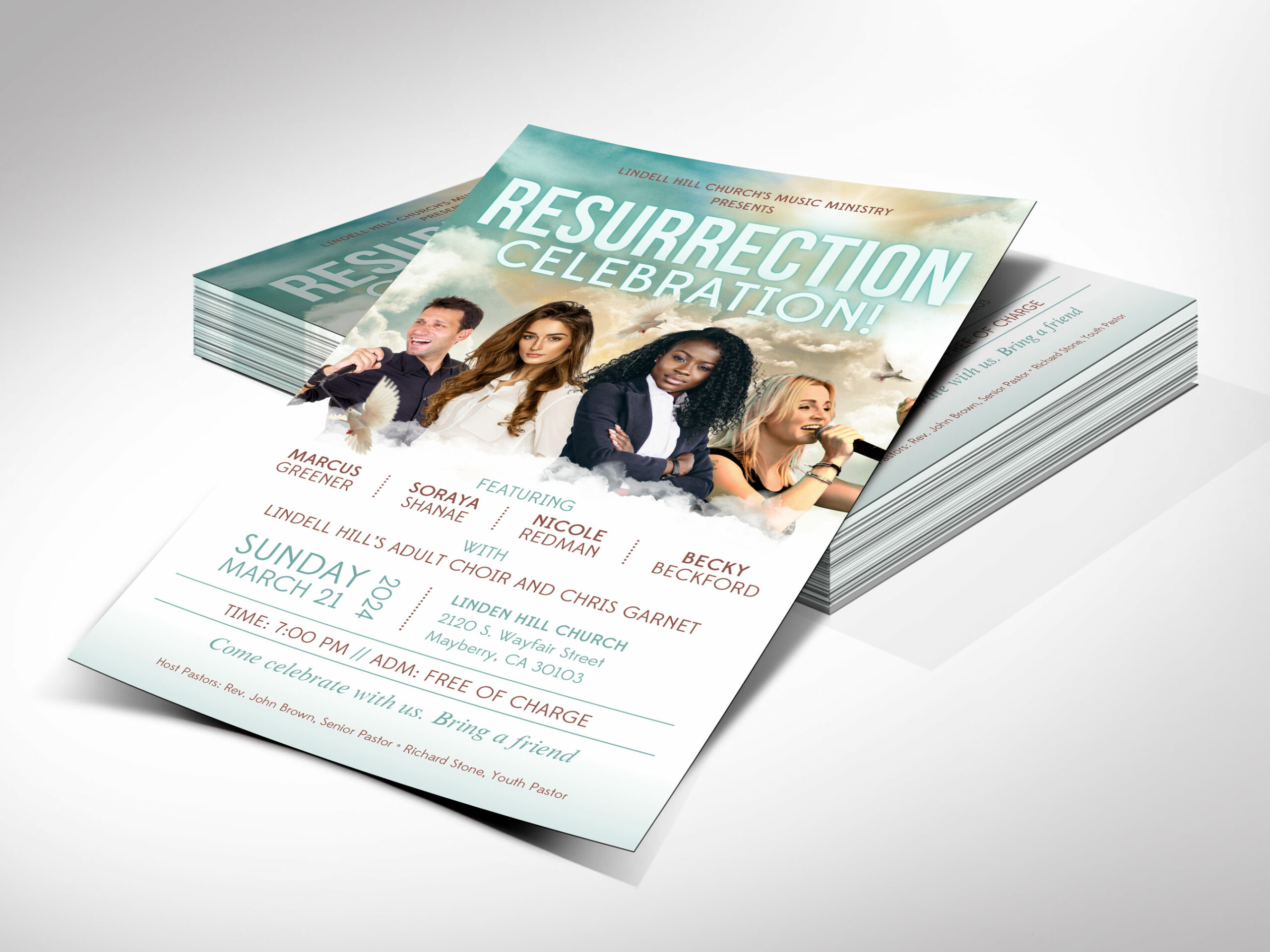 Resurrection Celebration Flyer Canva Template » Inspiks Market