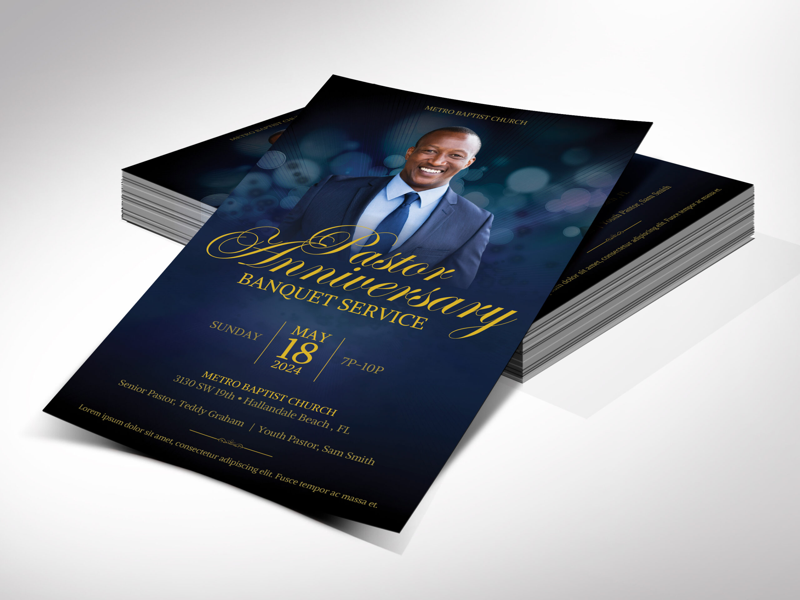 Pastor Anniversary Banquet Flyer Template » Inspiks Market